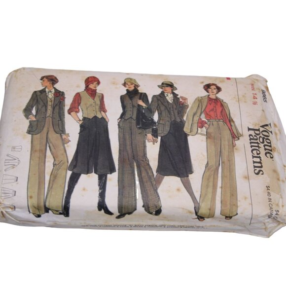 Vogue | Other | Vogue Pattern 9865 Vintage 97s Wardrobe Pants Vest ...
